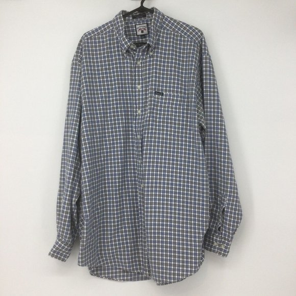Shirts | Faconnable Mens Shirt Xxll Button Down Blue Long Sleeve Plaid ...